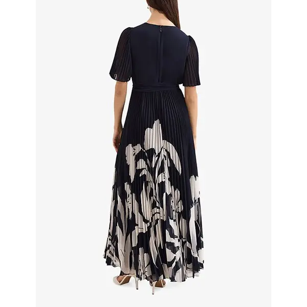 PHASE EIGHT Floral-print Woven Maxi Dress - Navy