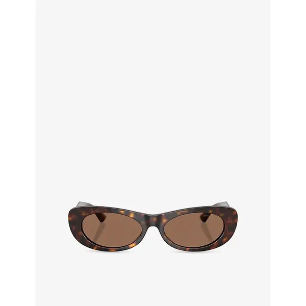 JIMMY CHOO Oval-frame Acetate Sunglasses - Brown