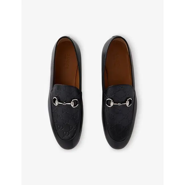 Gucci Gg-monogram Horsebit Leather Loafers