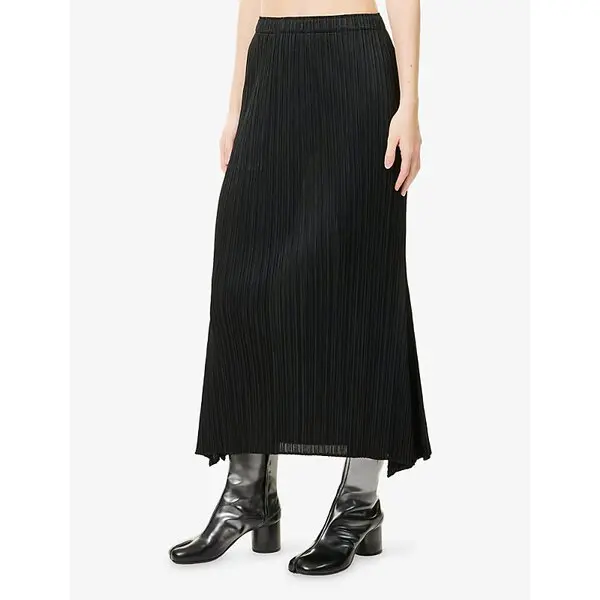 Issey Miyake Pleated Knitted Midi Skirt