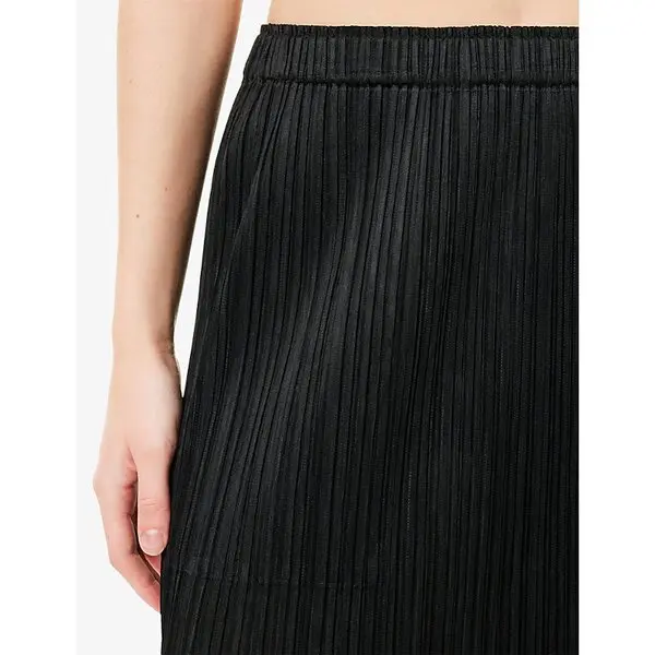 Issey Miyake Pleated Knitted Midi Skirt