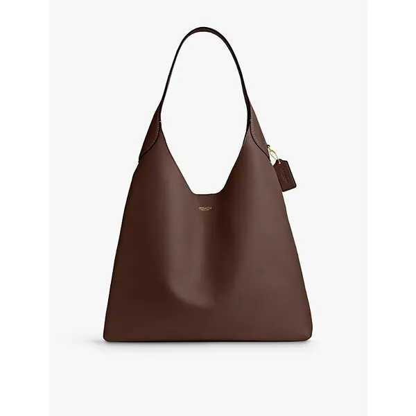 COACH Branded Leather Shoulder Bag - Maple
