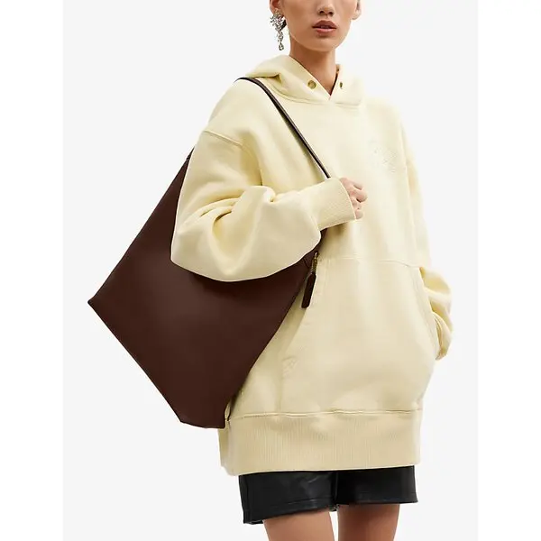 COACH Branded Leather Shoulder Bag - Maple