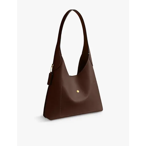 COACH Branded Leather Shoulder Bag - Maple
