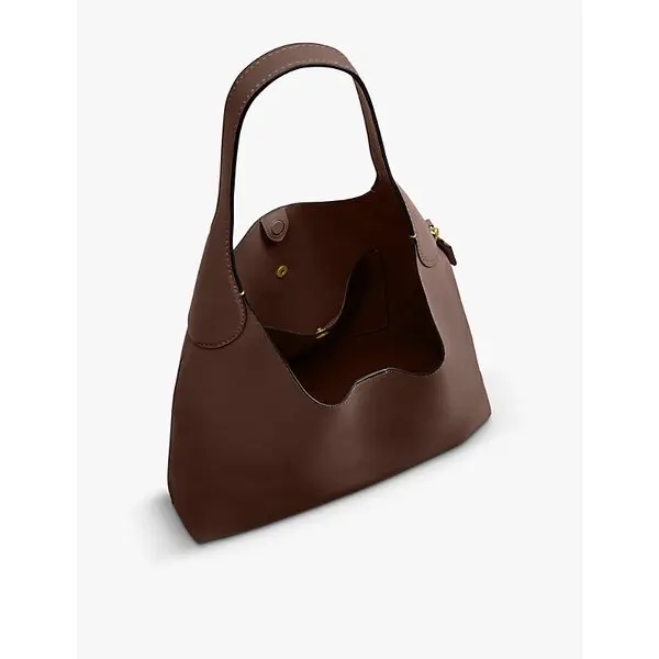 COACH Branded Leather Shoulder Bag - Maple