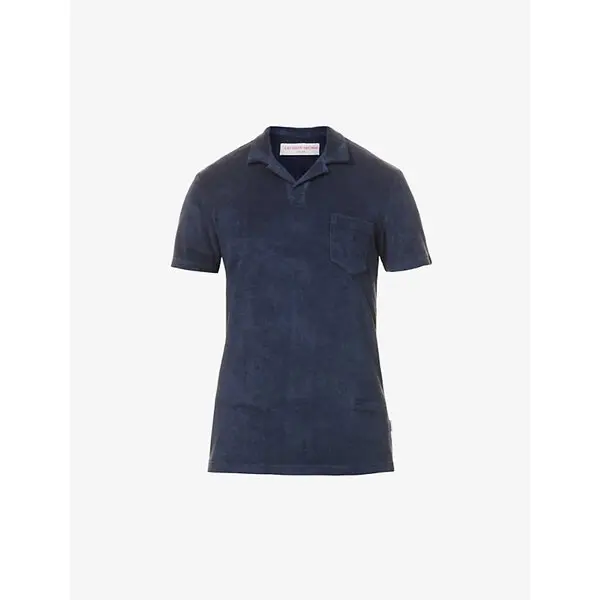 Orlebar Brown Terry Relaxed-fit Cotton Polo Top - Navy