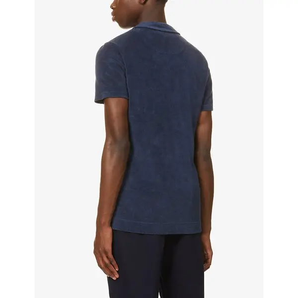 Orlebar Brown Terry Relaxed-fit Cotton Polo Top - Navy