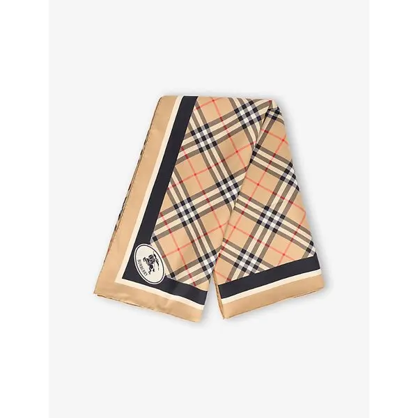 Burberry Check-pattern Silk Scarf - Sand