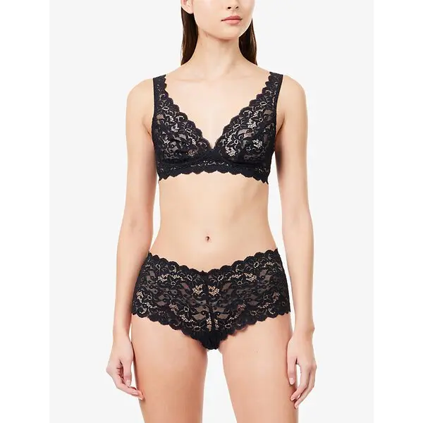 Hanro Moments Stretch-lace Maxi Briefs - Black