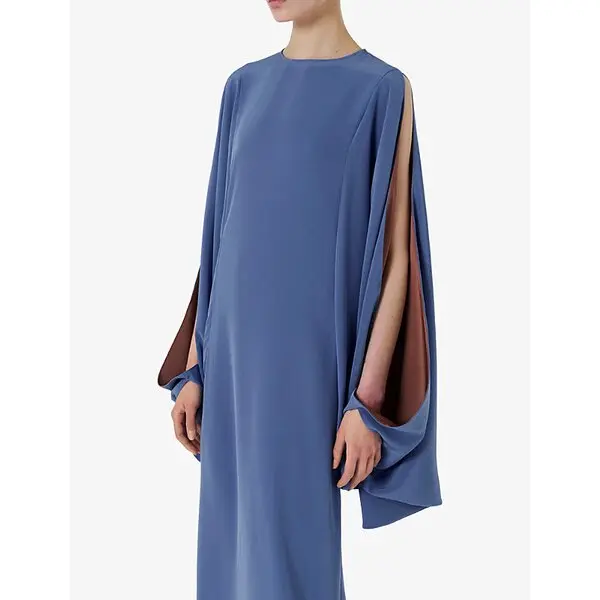 LEEM Contrast Split-sleeve Woven Kaftan - Blue