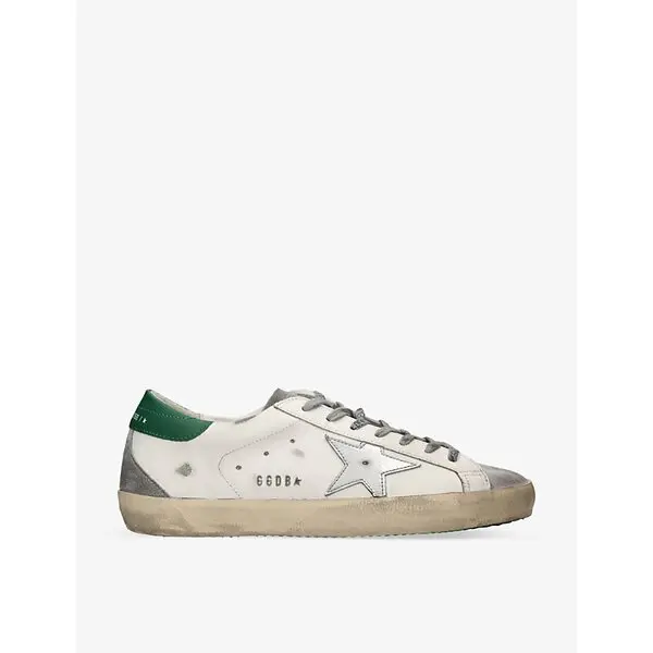 GOLDEN GOOSE Super-star Metallic Star-patch Leather Low-top Trainers - White/comb