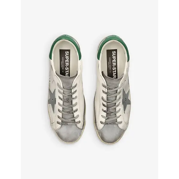 GOLDEN GOOSE Super-star Metallic Star-patch Leather Low-top Trainers - White/comb