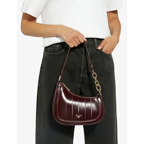 DUNE Leather Shoulder Bag - Burgundy Leather
