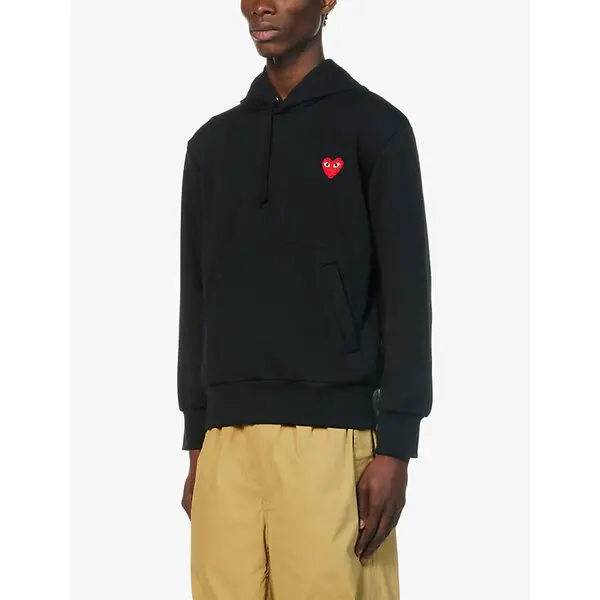 Play Comme Des Garcon Heart Appliquéd Stretch Hoodie