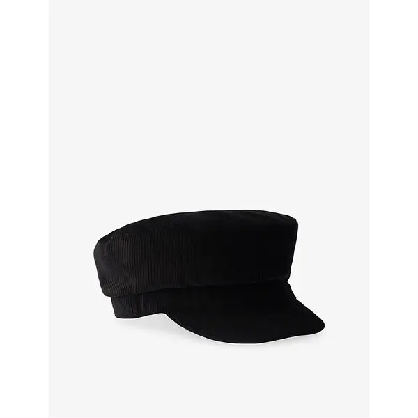 Prada Newsboy Cotton Corduroy Cap - Black