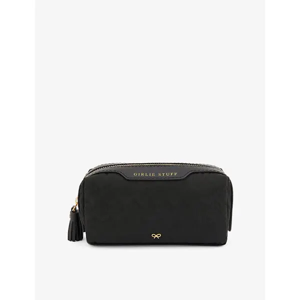 ANYA HINDMARCH Girlie Stuff Logo-jacquard Nylon Pouch - Black