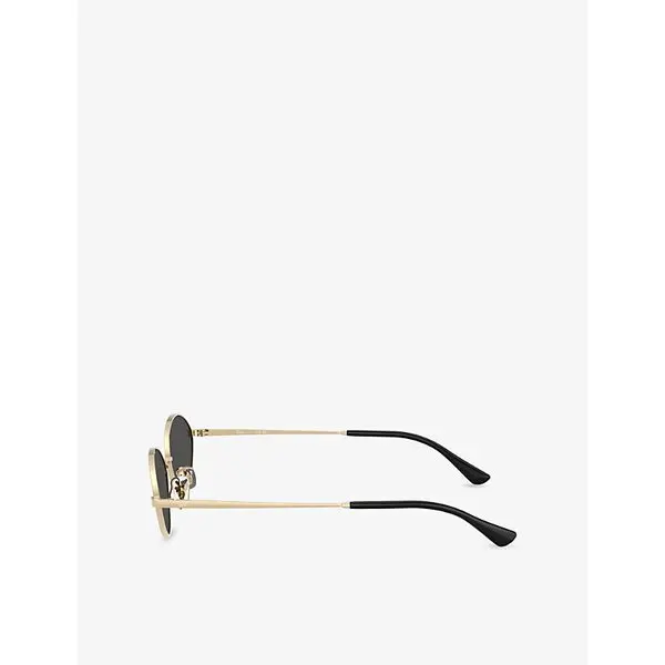Ray-ban Oval-frame Metal Sunglasses - Gold