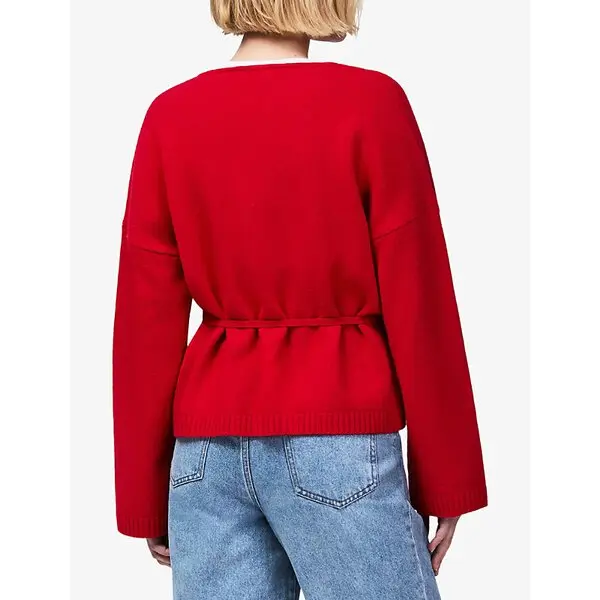 RO&ZO Wrap-over Front Wool-blend Cardigan
