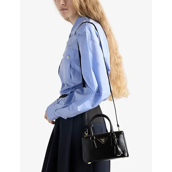 Prada Galleria Medium Saffiano-leather Tote Bag - Black