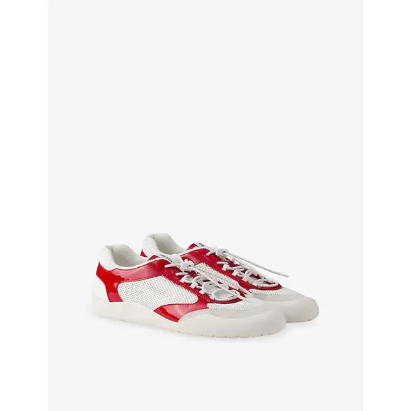 Prada Speedrock Leather And Mesh Trainers - Red