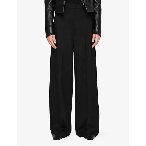JOSEPH Alana Wide-leg Stretch-wool Trousers