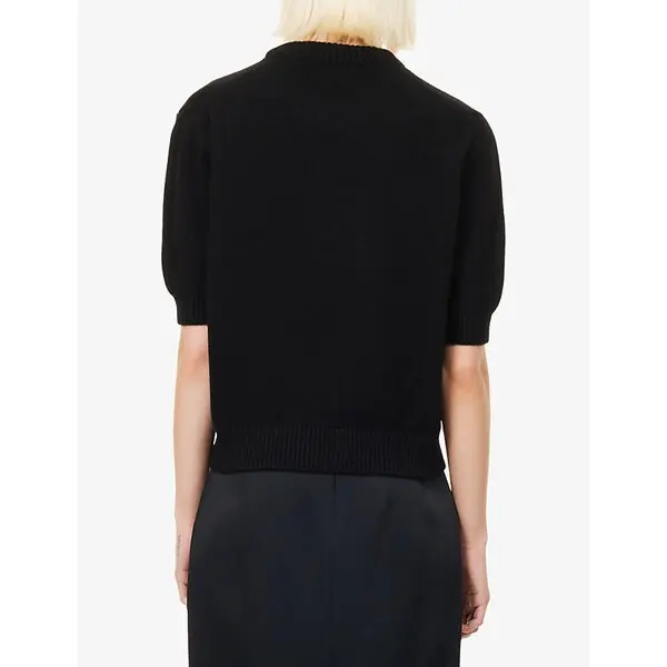 Khaite Davin Short-sleeve Cashmere Jumper - Black