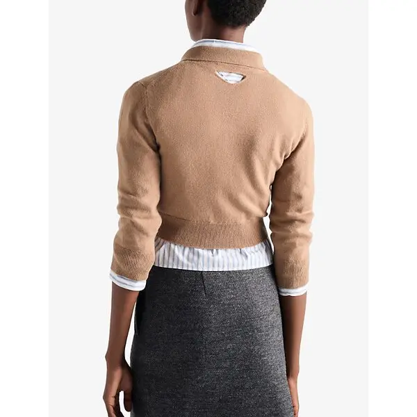 Prada Cashmere Short-sleeve Polo Jumper