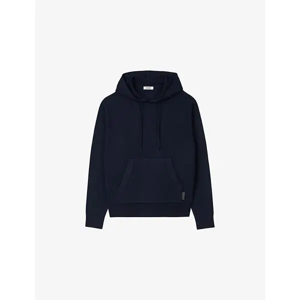 Sandro Stretch-woven Hoodie With Logo Patch