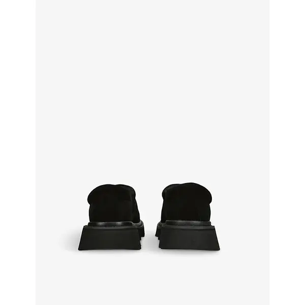 UGG Tasman Lug Suede And Shearling Slippers - Black