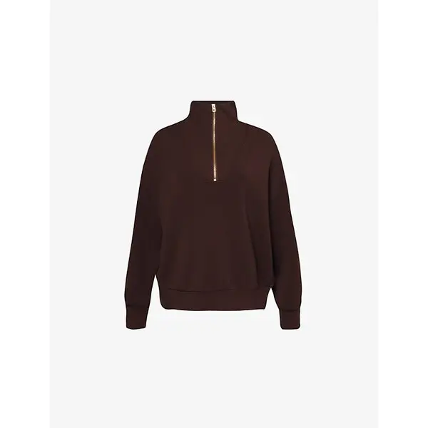 Varley Hawley Half-zip Stretch-woven Sweatshirt - Coffee Bean