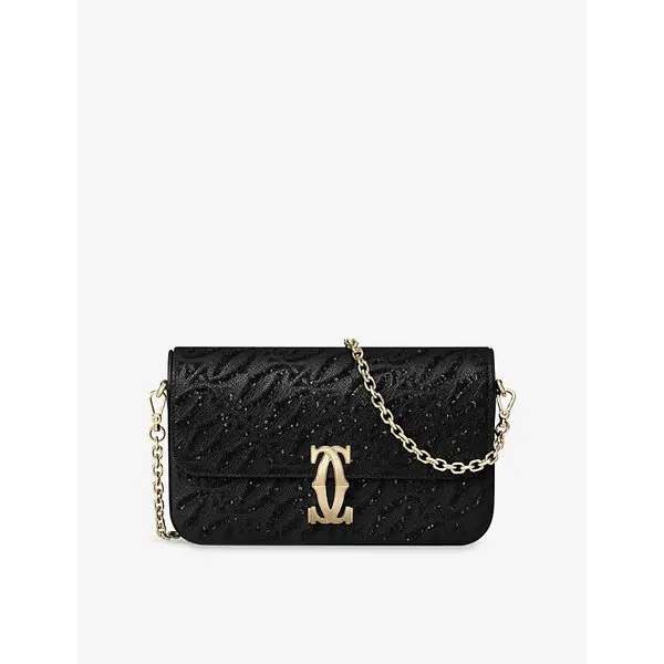 Cartier C De Mini Model Chain Shoulder Bag - Black