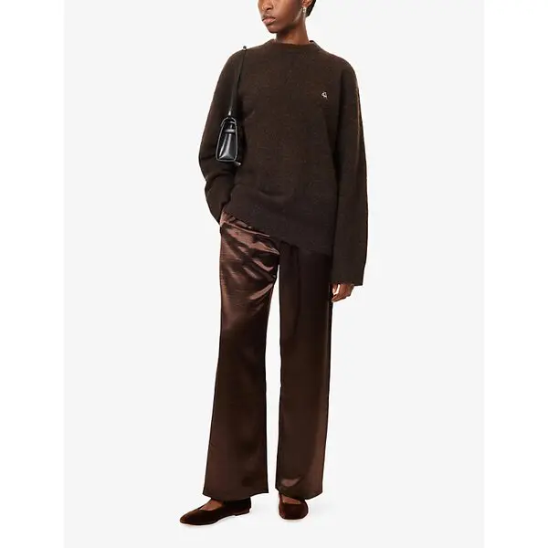4TH & RECKLESS Wide-leg Satin Trousers