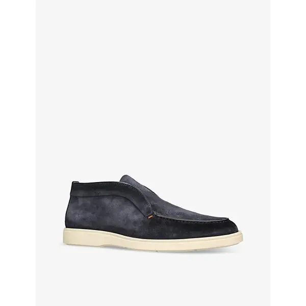 Santoni Detroit Suede Desert Boots - Navy