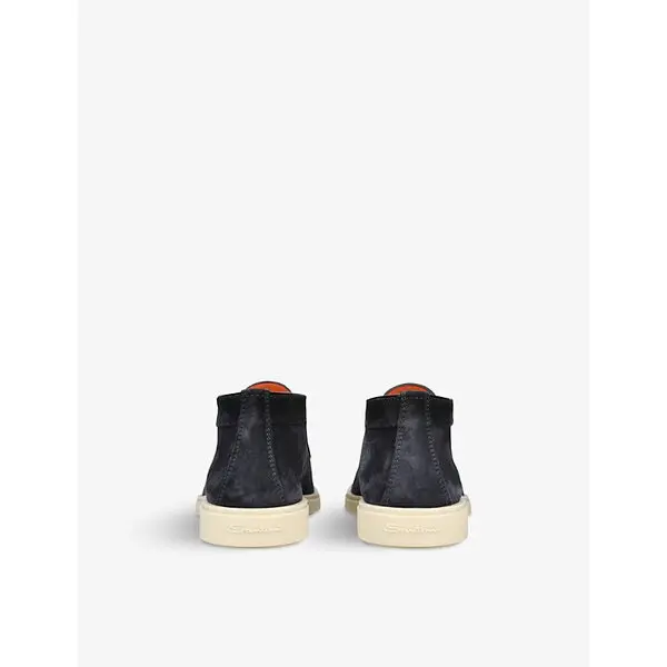 Santoni Detroit Suede Desert Boots - Navy