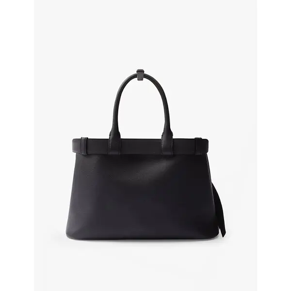 Prada Belt-buckle Leather Handbag - Black