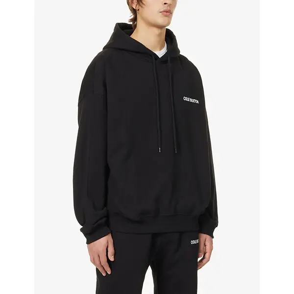 COLE BUXTON Cb Sportswear Logo-print Relaxed-fit Hoodie - Black