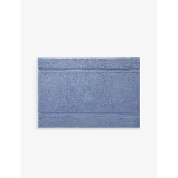BOSS Logo-embroidered Cotton Bathmat 60cm - Sky