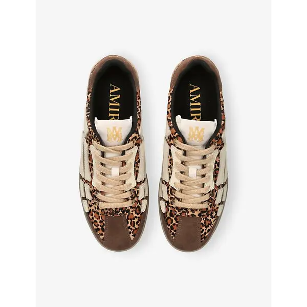 Amiri Pacific Bones Leather And Suede Trainers