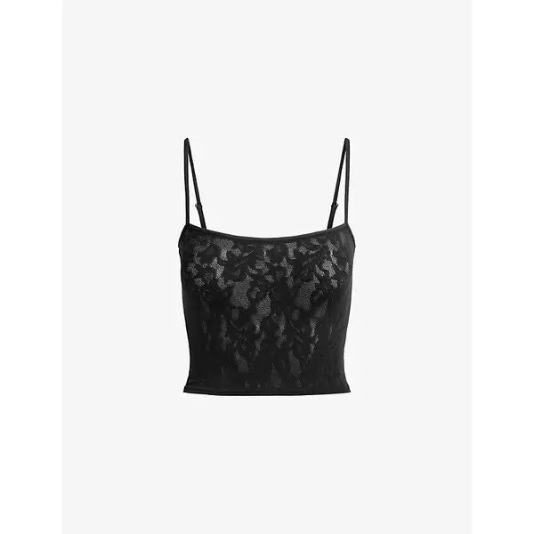 SKIMS Knit Lace Cropped Cami Top
