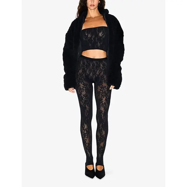 SKIMS Knit Lace Cropped Cami Top