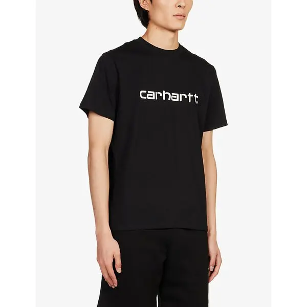 Carhartt Work In Progress Script Logo-print Cotton-jersey T-shirt - Black