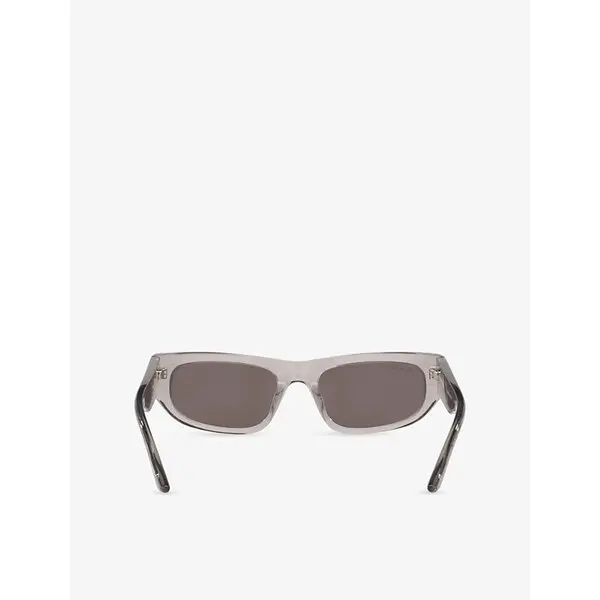 Balenciaga Rectangle Frame Acetate Sunglasses - Grey