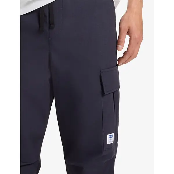 Hugo Logo-patch Elasticated-waist Cargo Trousers
