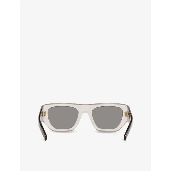 Saint Laurent Rectangle Frame Acetate Sunglasses - Brown