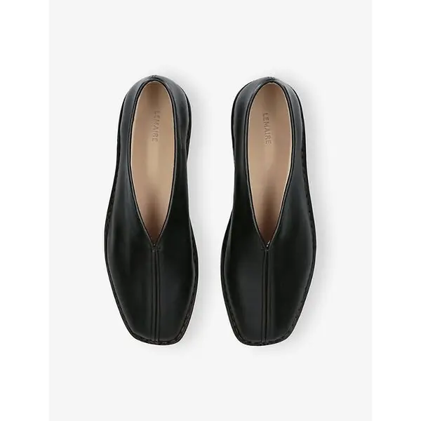 LEMAIRE Flat Piped Leather Slippers