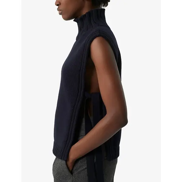 Soeur Or Tie-detail Wool-blend Jumper