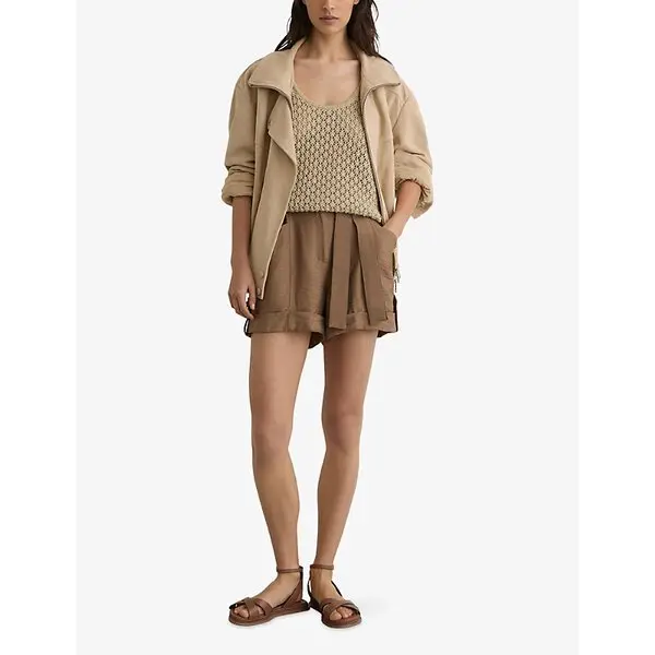 REISS Avril Belted Regular-fit Woven Shorts