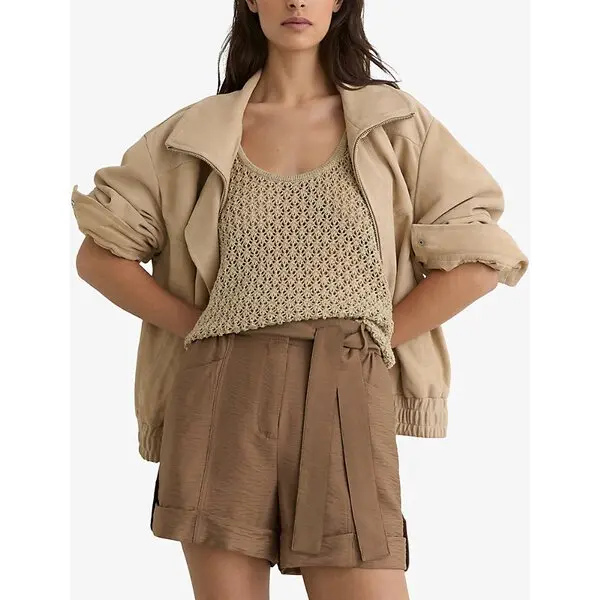 REISS Avril Belted Regular-fit Woven Shorts