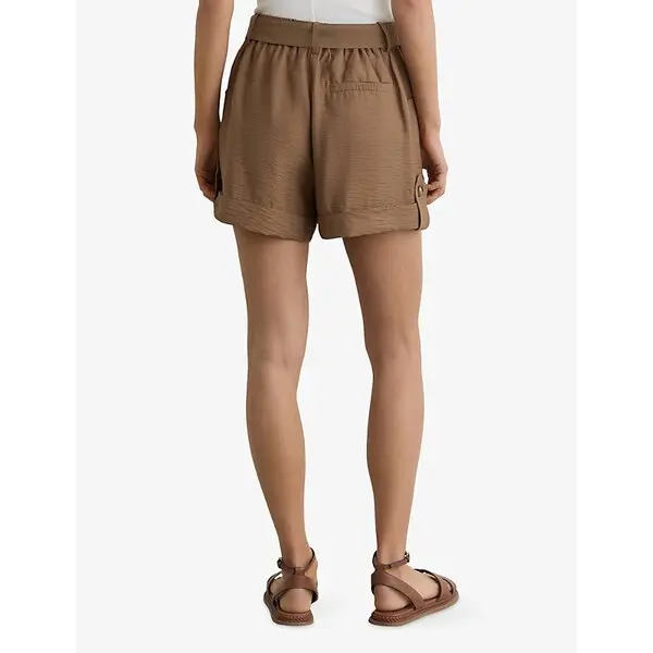 REISS Avril Belted Regular-fit Woven Shorts