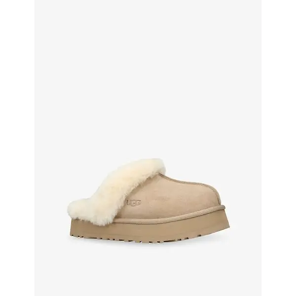 UGG Disquette Shearling-lined Suede Slippers - Beige